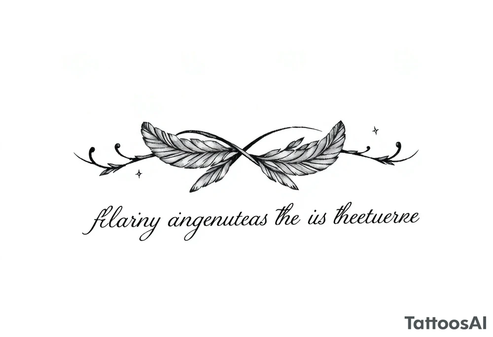 Infinity symbol woven with floating feathers and stardust tattoo idea ...