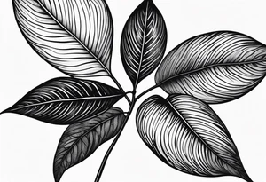 Leaves with flow and stippling dots, white background tattoo idea ...