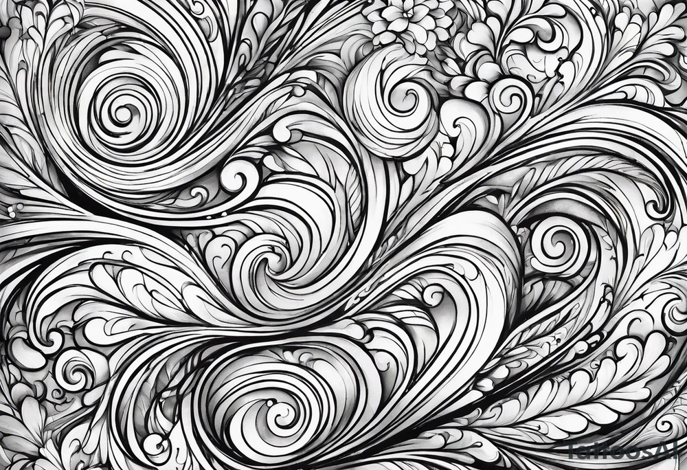Swirls of black ink covering fingers and forearm tattoo idea | TattoosAI
