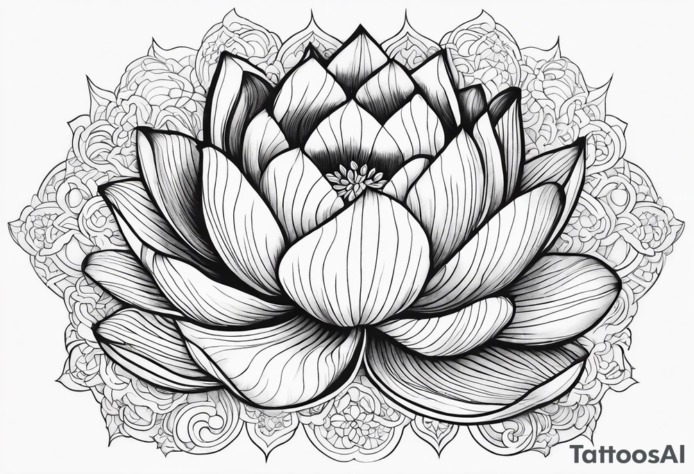 Fleur de lotus tattoo idea | TattoosAI