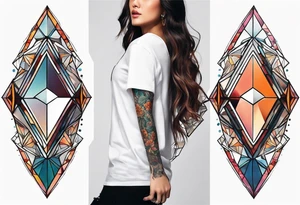 Simple line tattoo of elongated diamond split down the middle ...