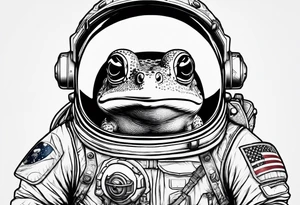 Toad with astronaut suit helmet tattoo idea | TattoosAI