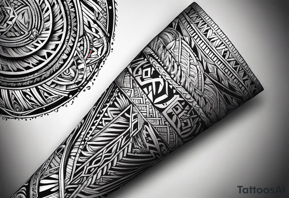 Polynesian tribal pattern forearm tattoo idea | TattoosAI