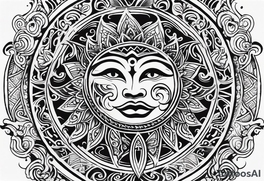 sun and freedom maori tattoo idea | TattoosAI