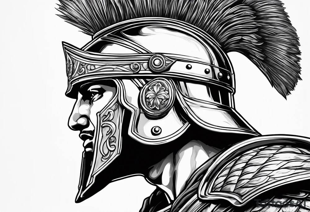 Alexander the great with helmet tattoo idea | TattoosAI