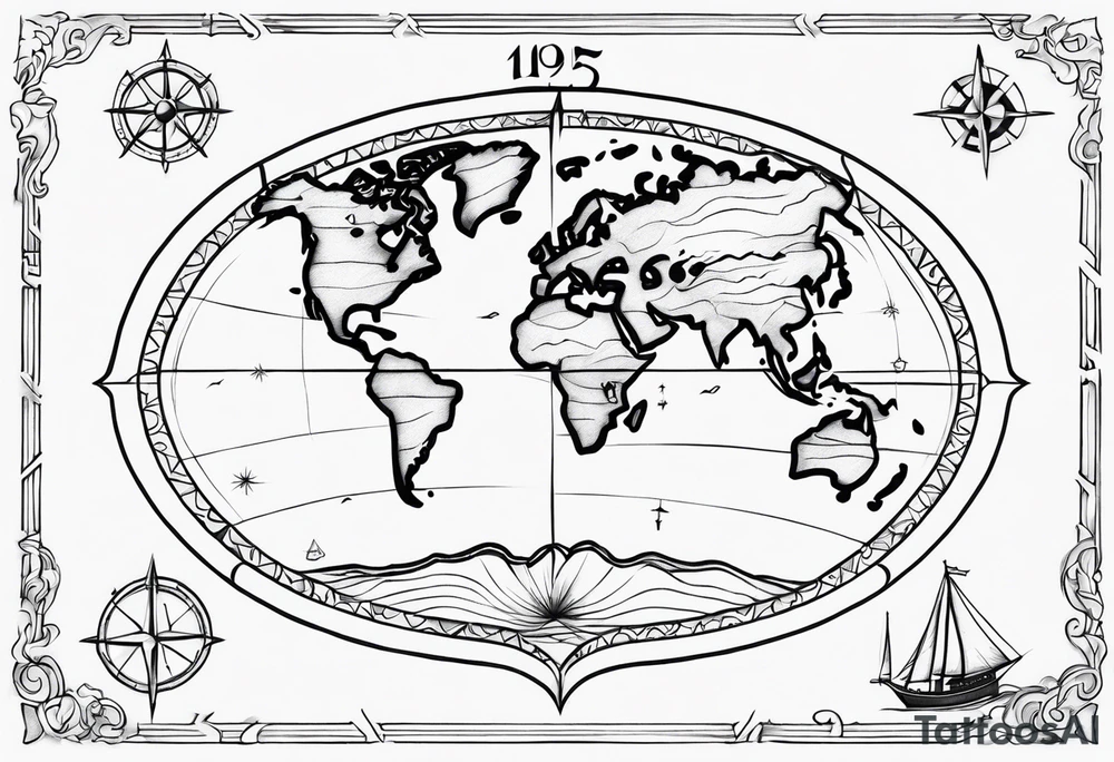 Treasure hunt map tattoo idea | TattoosAI