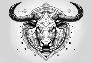 Taurus head with the planets positions on May 20th, 1989. With an arrow ...