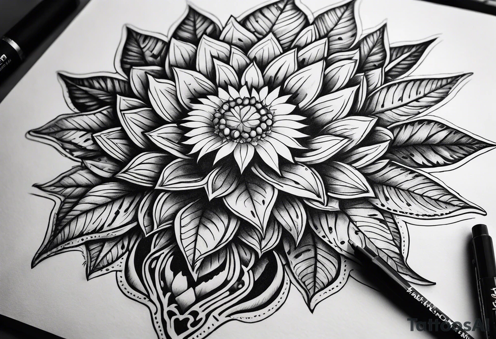 Marijuana and Psychedelic inspired tattoo tattoo idea | TattoosAI