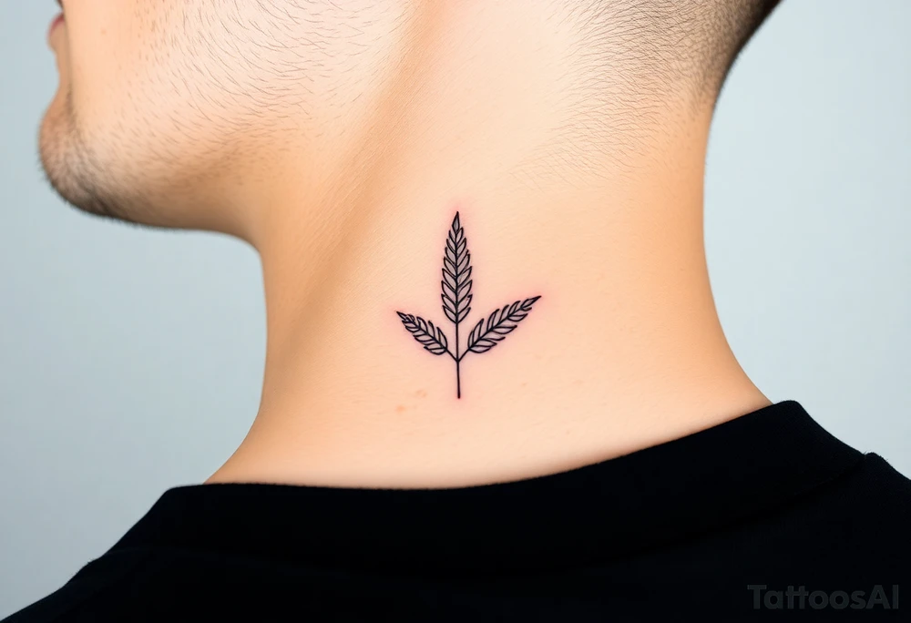 Palm leaves neck tattoo tattoo idea | TattoosAI