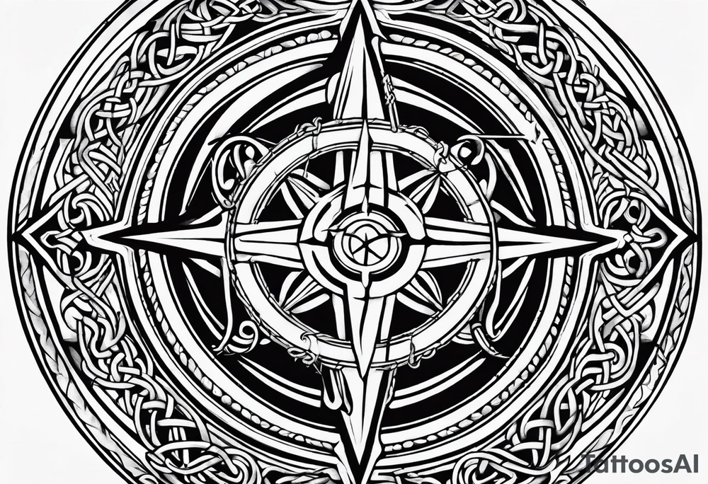 Celtic, forearm, half sleeve, anchor, compass tattoo idea | TattoosAI