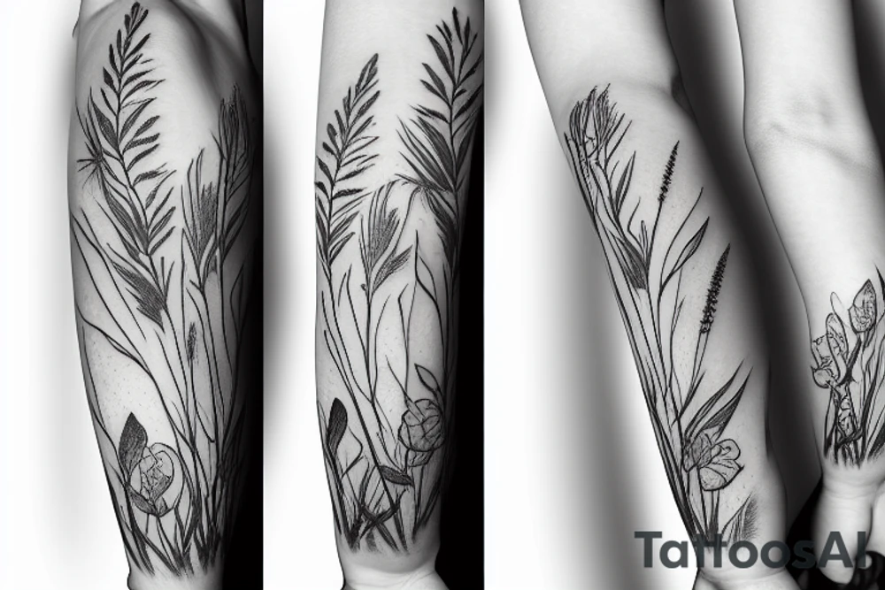 Realistic Grass Tattoos Kotbs Realistic Tiny Branch Black Flower