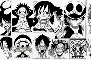 One piece manga panel tattoo idea | TattoosAI