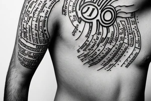 "A tattoo of pi's first 100 digits starting at the hand and wrapping ...