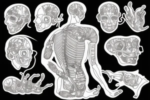 Anatomy of human wearing VR tattoo idea | TattoosAI