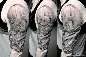 Anatomy of human wearing VR tattoo idea | TattoosAI