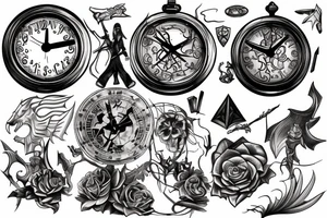 Broken sword, dnd, clock tattoo idea | TattoosAI