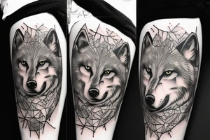Wolf intimidating view tattoo idea | TattoosAI