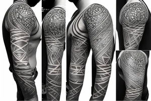 Geometric tattoo with layers and some geometric pattern fading into ...