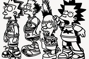 Bart simpson, metal head tattoo idea | TattoosAI