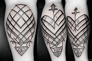 Delta symbol mixed with hourglass tattoo idea | TattoosAI