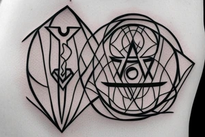 Delta symbol mixed with hourglass tattoo idea | TattoosAI