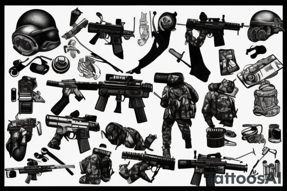 Airsoft tattoo idea | TattoosAI