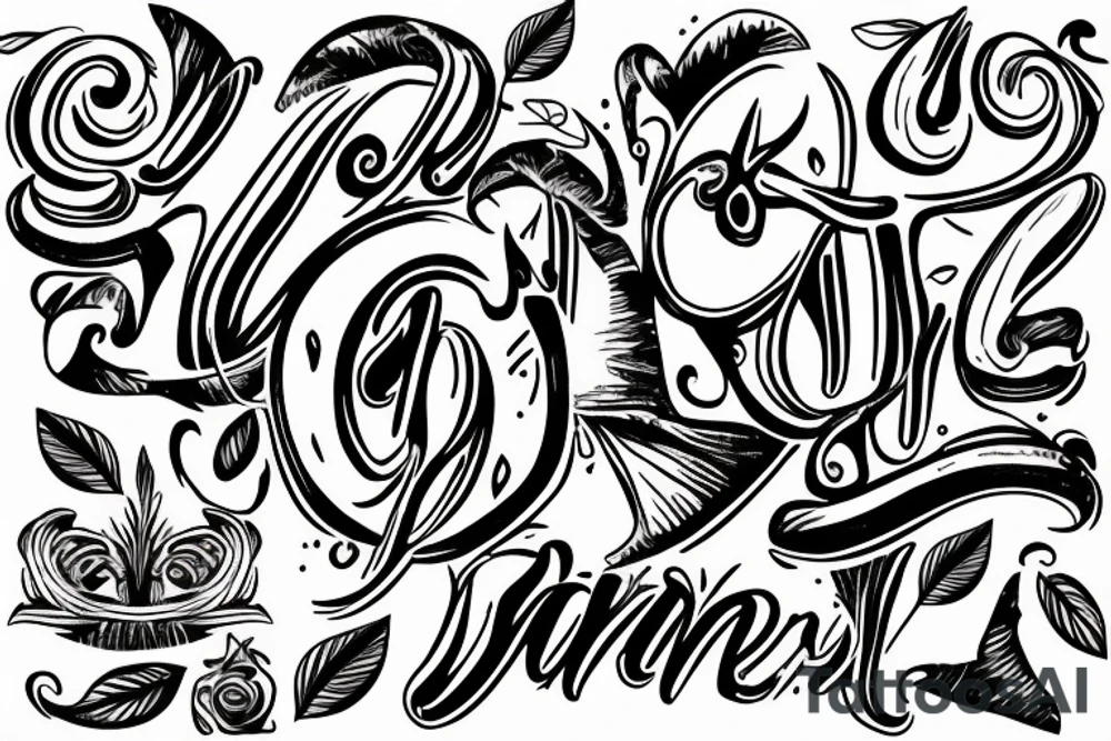 Letter SW with olive tattoo idea | TattoosAI