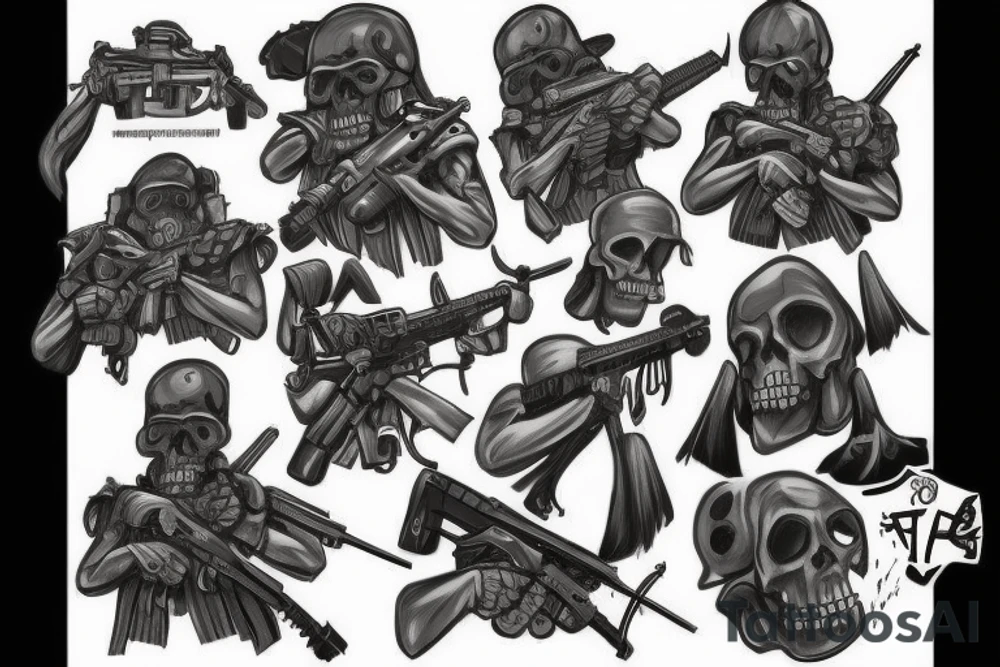 Tactical soldier scary reaper tattoo idea | TattoosAI