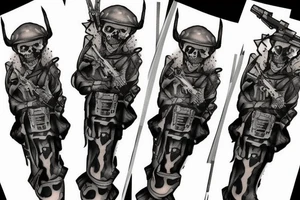 Tactical soldier scary reaper tattoo idea | TattoosAI