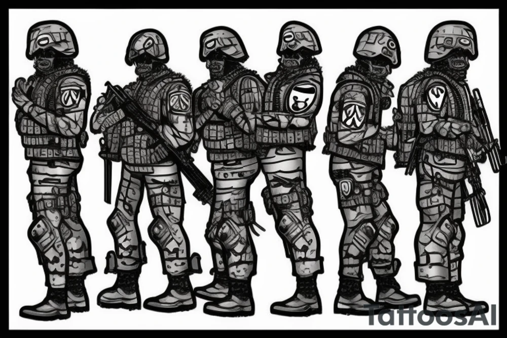 Tactical soldier scary reaper tattoo idea | TattoosAI