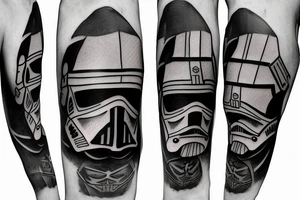 Sith lord tactical trooper scary tattoo idea | TattoosAI