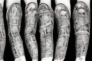 Double Barrelled horizontal shotgun on the crook of the elbow from the ...