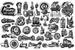 Mining machine tattoo idea | TattoosAI