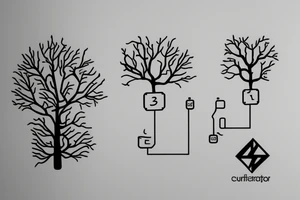 Circuit diagram tree small tattoo idea | TattoosAI