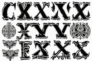 Roman numerals XXV and XIII covered up tattoo idea | TattoosAI