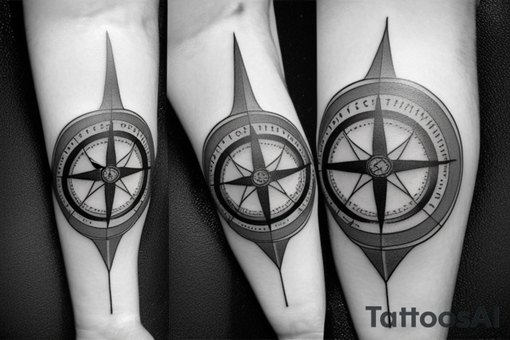 Sniper continents travel compass tattoo idea | TattoosAI