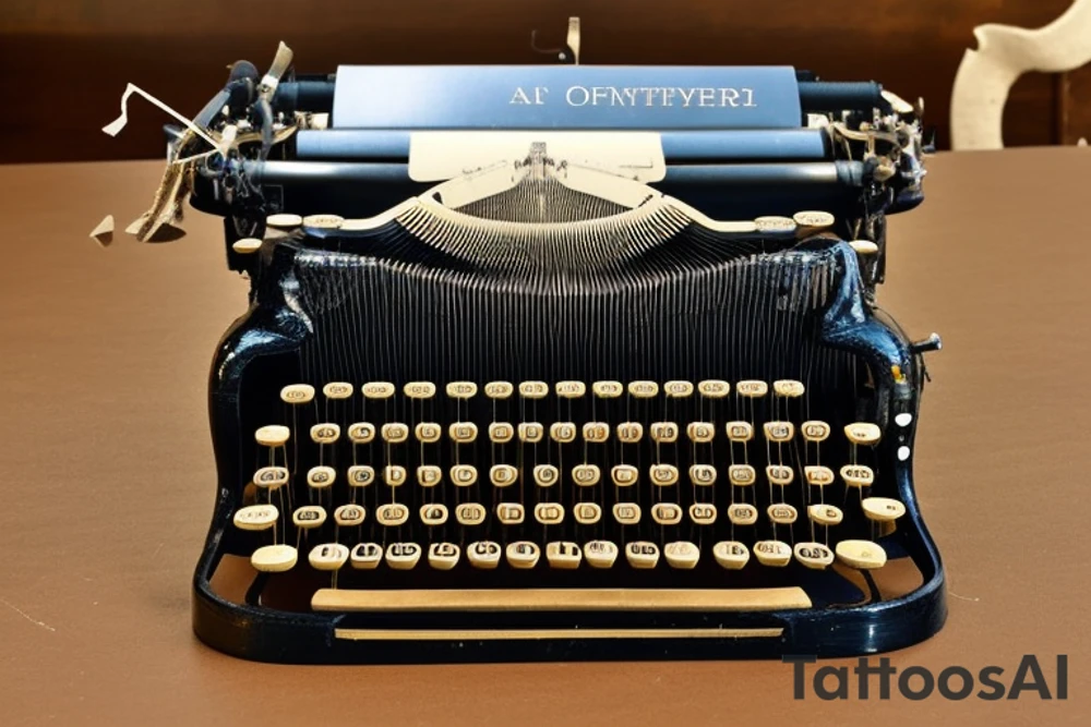 Old Fashioned typewriter as its centerpiece. Positioned above the ...