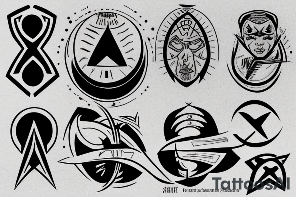 Star Trek Delta Symbol made into a masculine design tattoo idea | TattoosAI