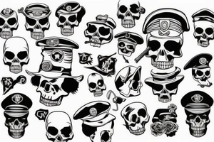 Skull with army beret tattoo idea | TattoosAI