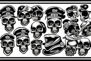 Skull with army beret tattoo idea | TattoosAI