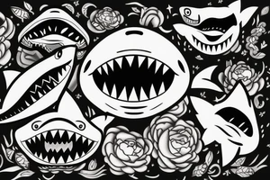 Shark winking tattoo idea | TattoosAI